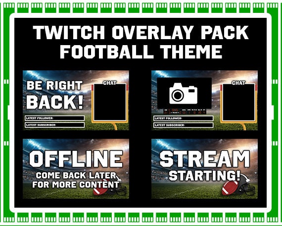 Football Themed Twitch Overlay Pack- OBS Streaming Extension Pack - Etsy UK