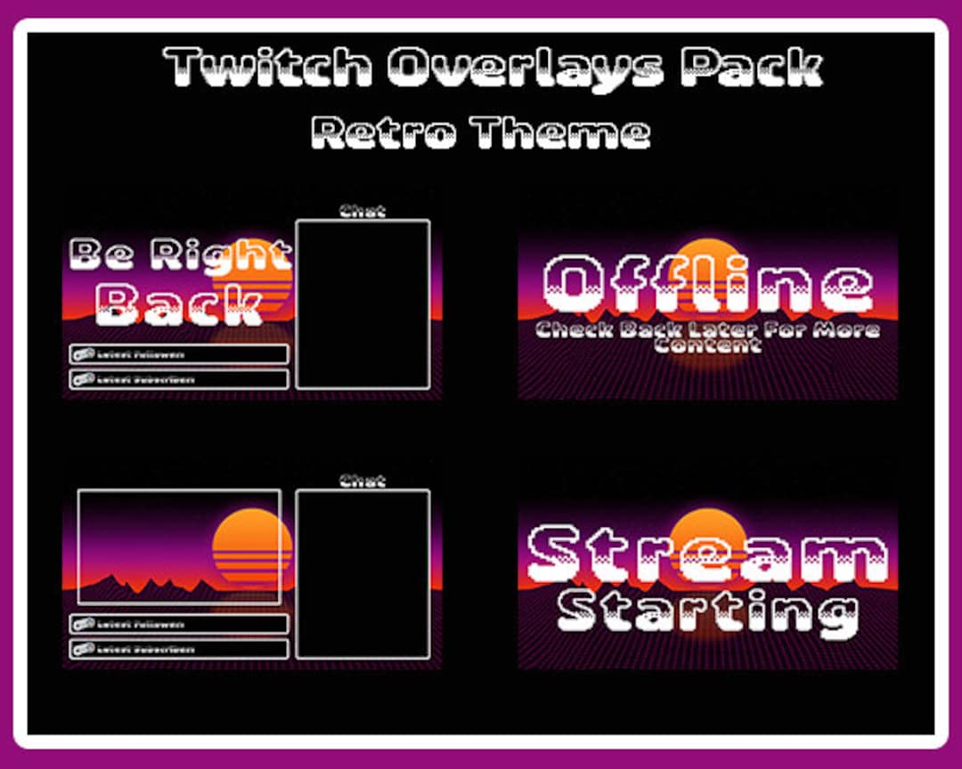 Retro Themed Twitch Overlays- OBS Streaming Extension Pack - Etsy