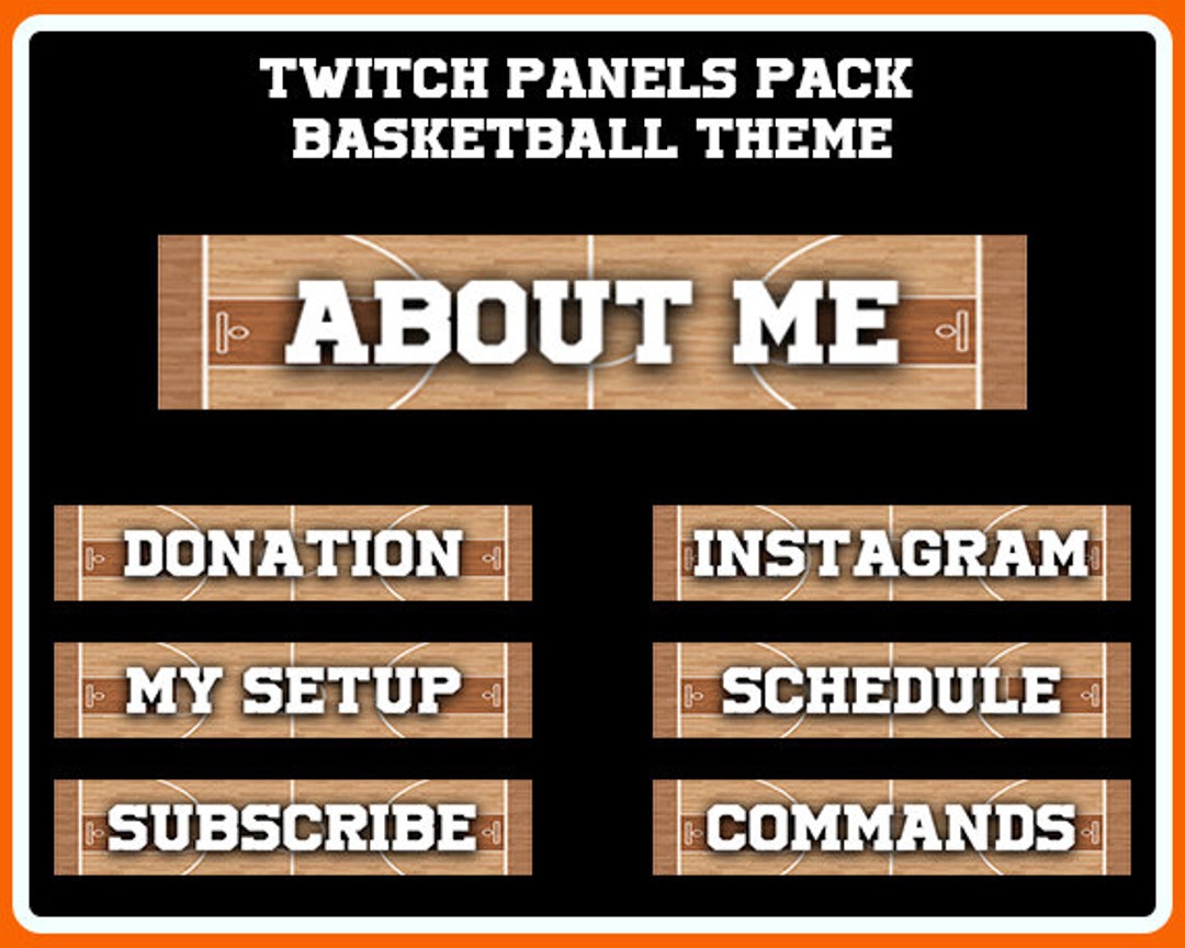 Basketball Themed Twitch Panels- Twitch Streaming Starter Pack - Etsy