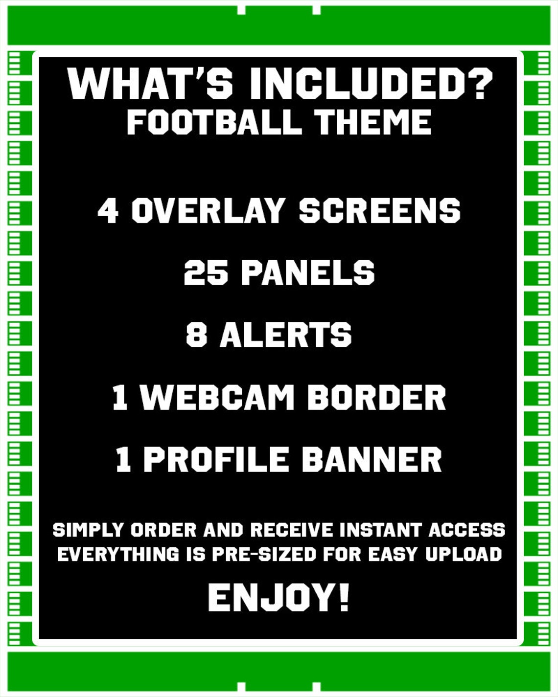 Football Theme Complete Twitch Streaming Package- Overlays, Screens ...