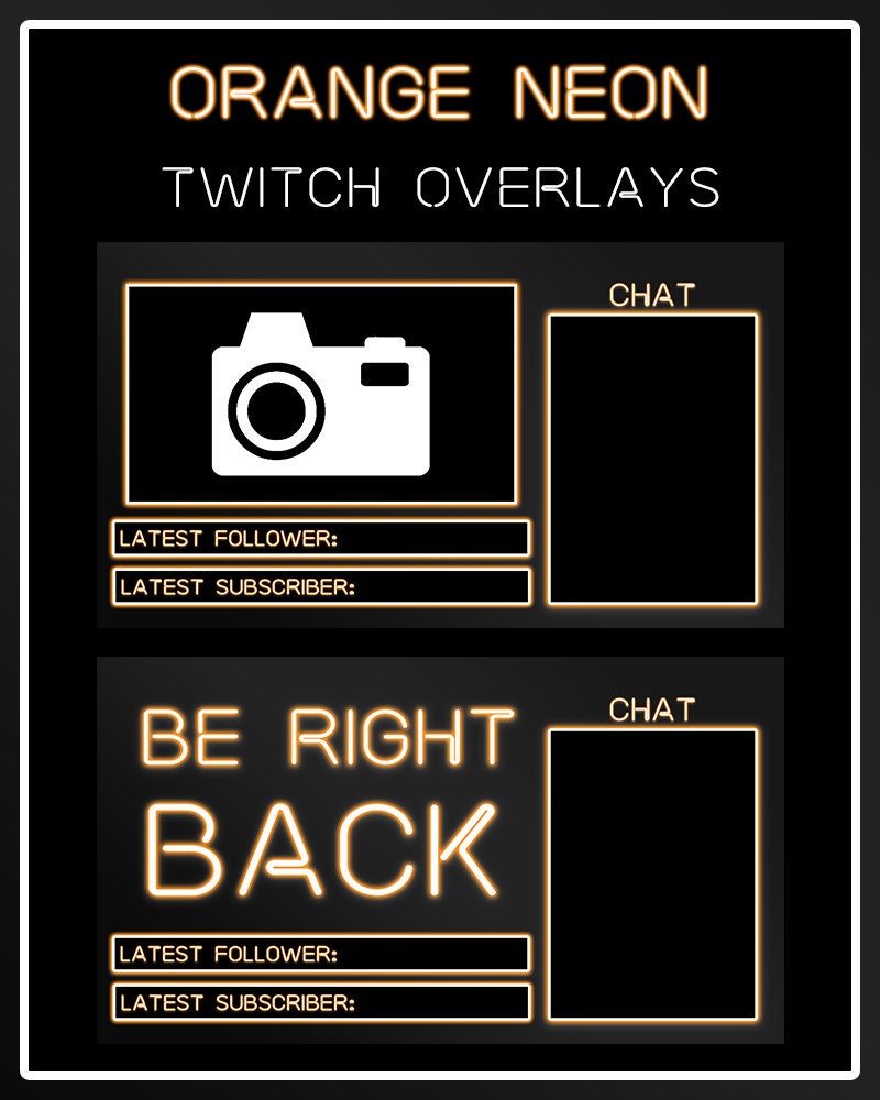 Neon Orange Theme Complete Twitch Streaming Package- Overlays, Alerts ...
