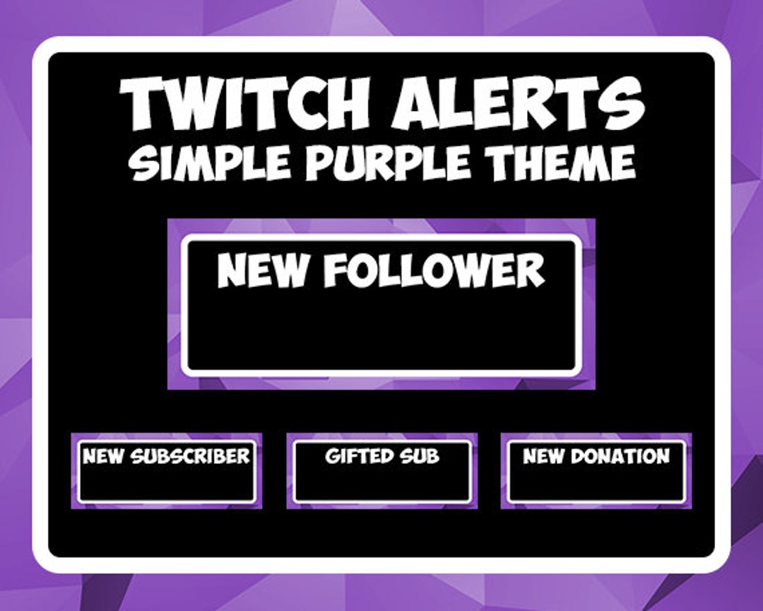 Simple Aesthetic Purple Twitch Alerts- OBS Streaming Extension Pack - Etsy