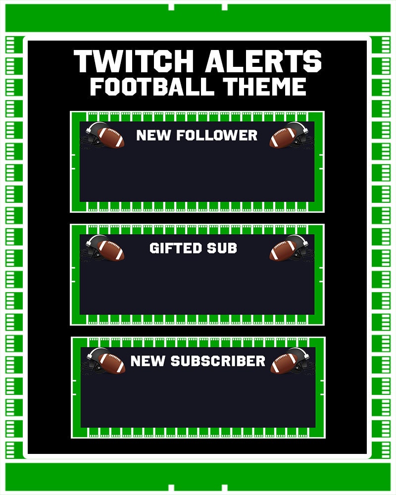 Football Theme Complete Twitch Streaming Package- Overlays, Screens ...
