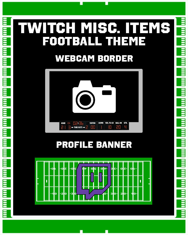 Football Theme Complete Twitch Streaming Package- Overlays, Screens ...