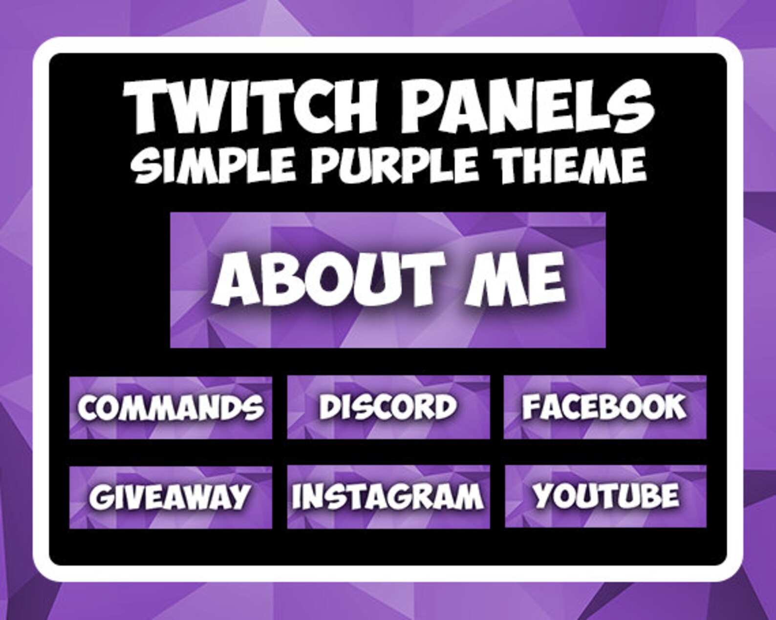 Simple Aesthetic Purple Twitch Panels- Twitch Streaming Starter Pack - Etsy