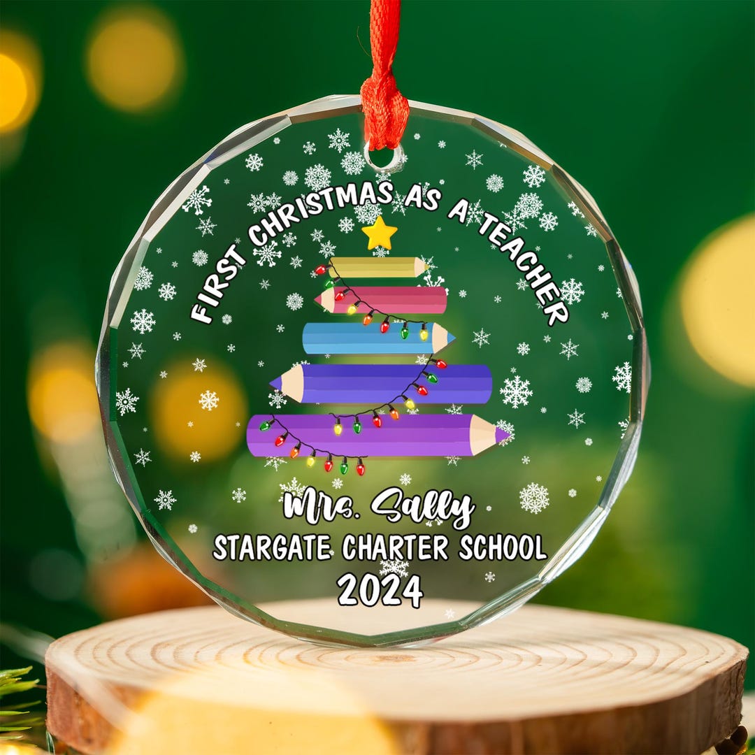 First Year Teacher, Custom New Teacher Ornament, Personalized New ...