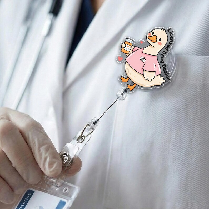 Registered Silly Goose Licensed Drug Dealer Badge Reel, Funny Pharmacy ...