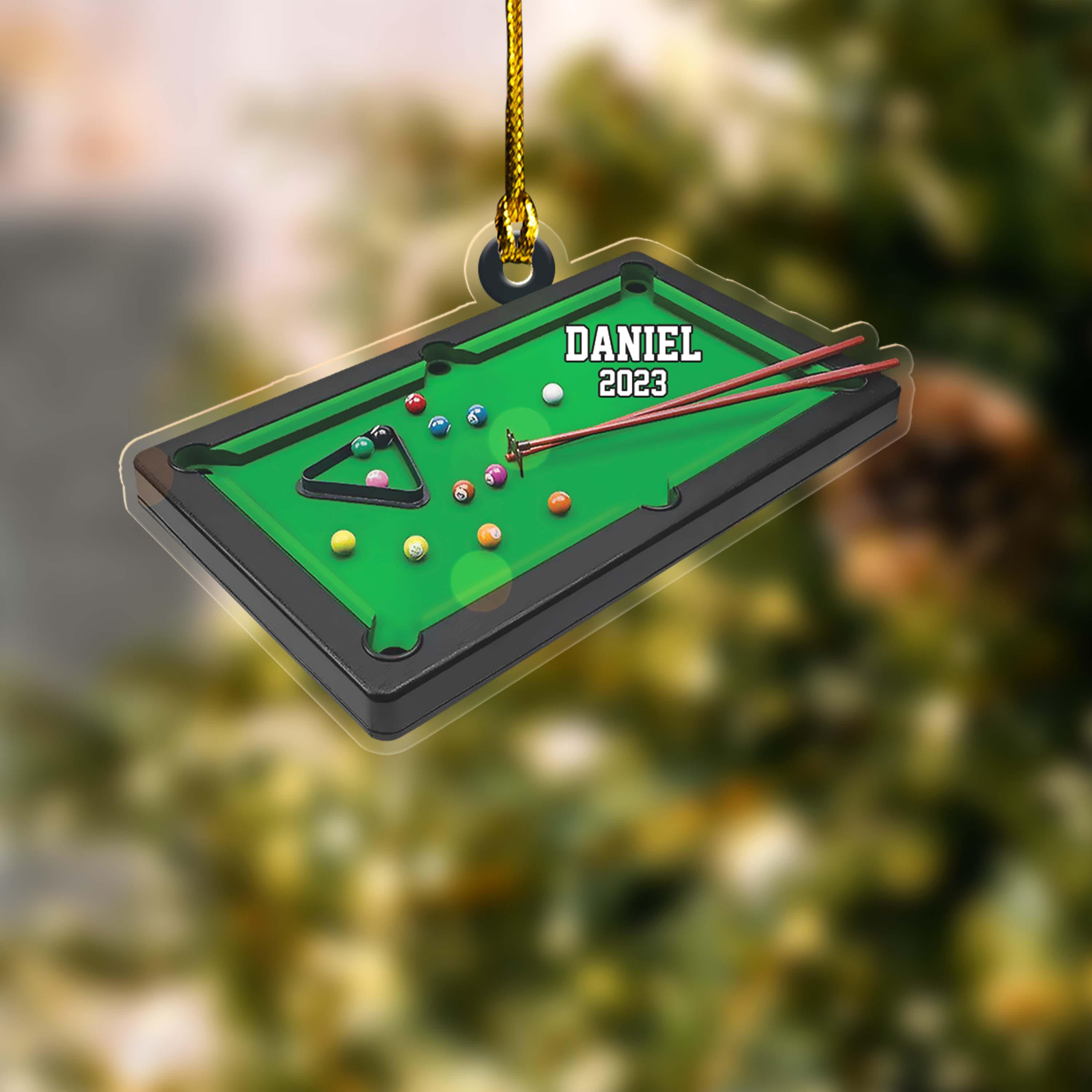 Personalized Name Billiards Ornament, Acrylic Flat 2D Ornament, Xmas ...