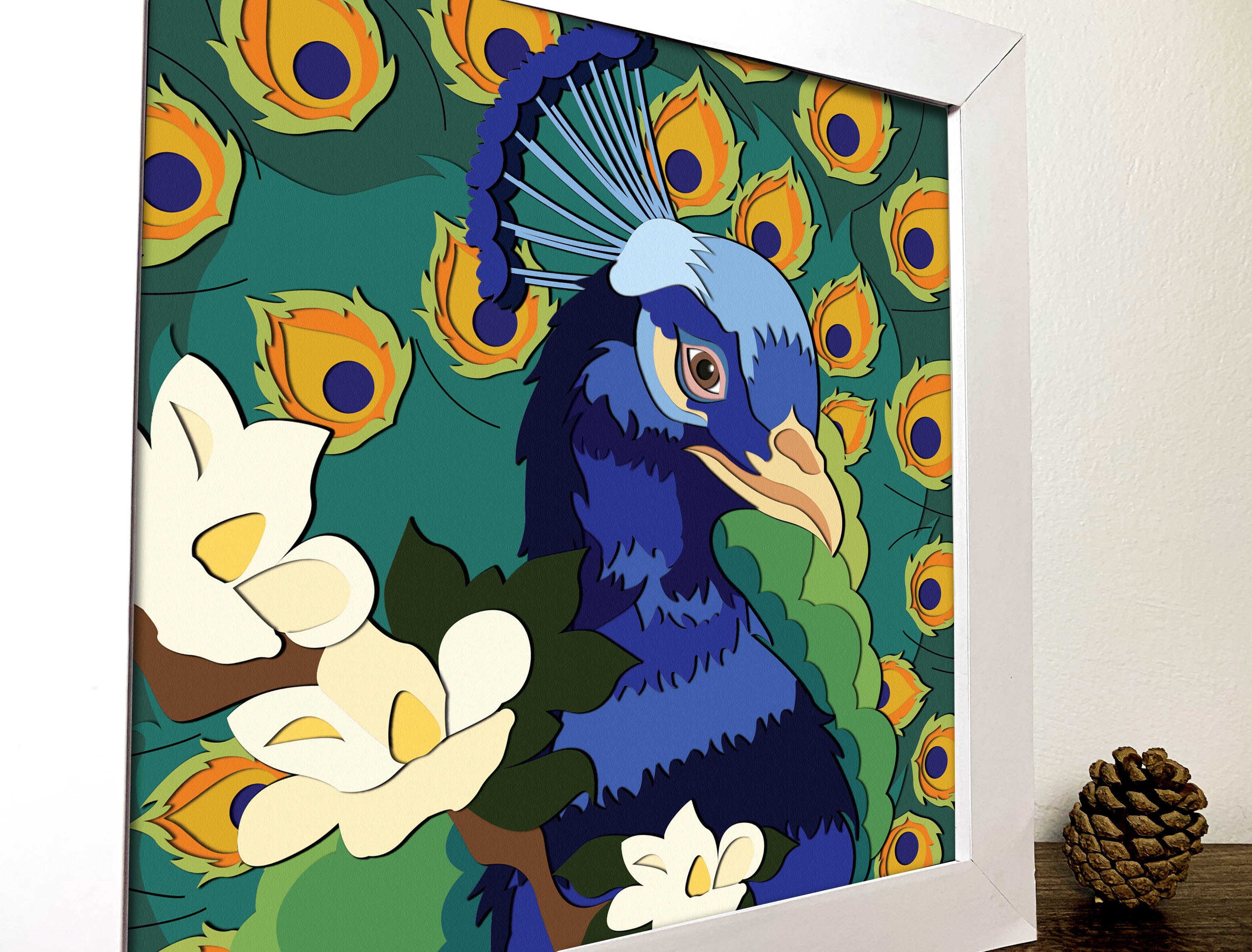 Peacocks Shadow Box 3D Svg, Peacocks 3D Svg ,peacocks 3D Box Svg ...