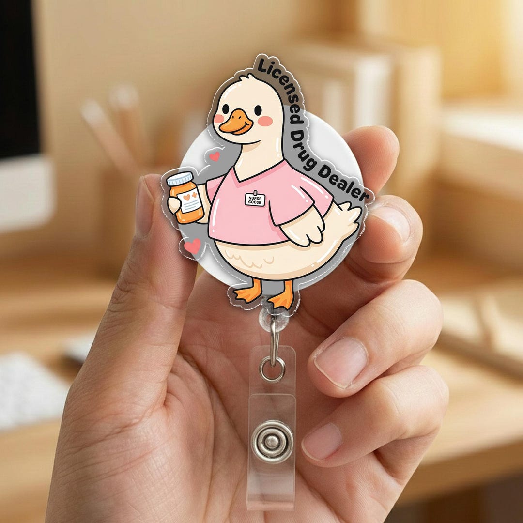 Registered Silly Goose Licensed Drug Dealer Badge Reel, Funny Pharmacy ...