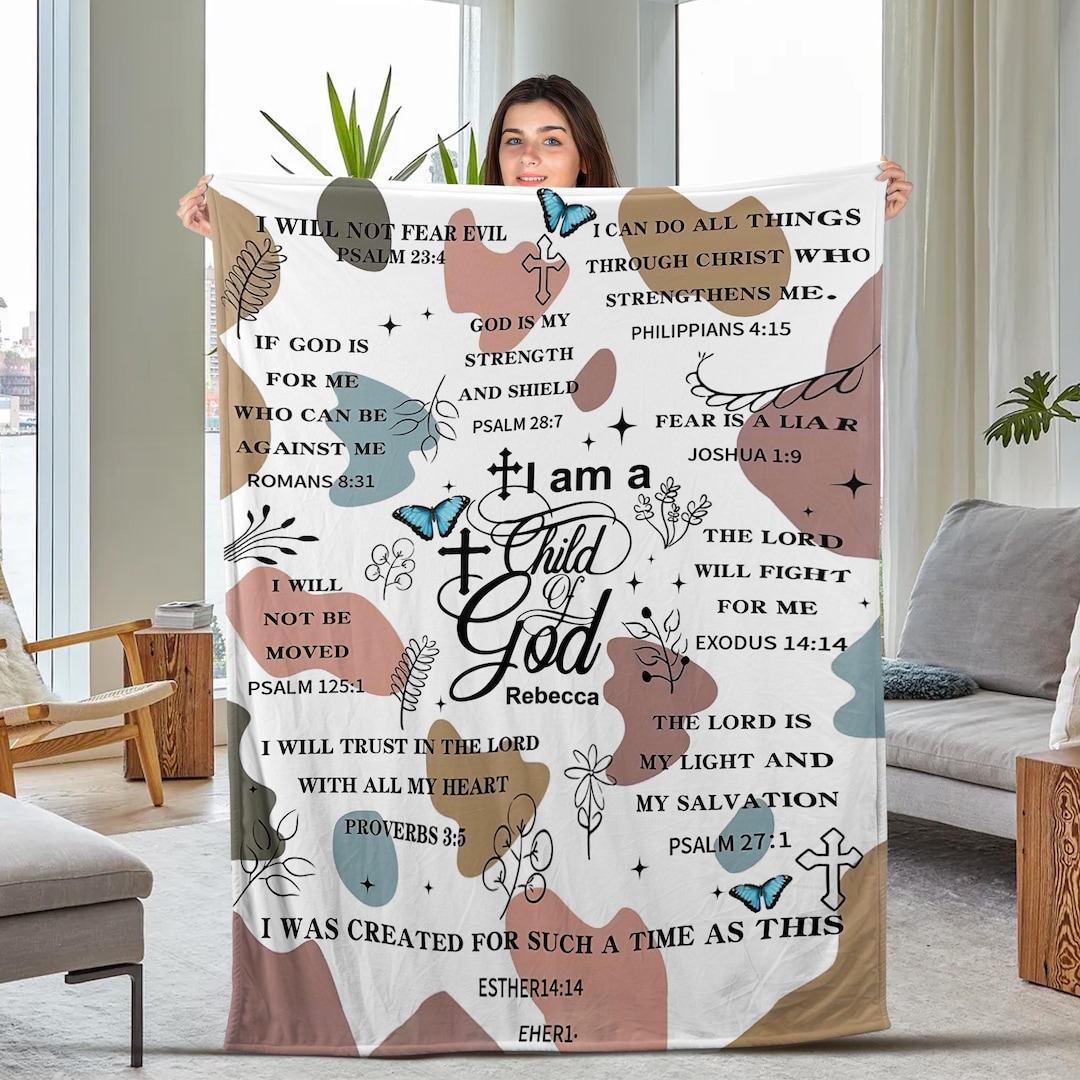 I Am A Child of God Blanket, Bible Verse Blanket, Faith in God ...