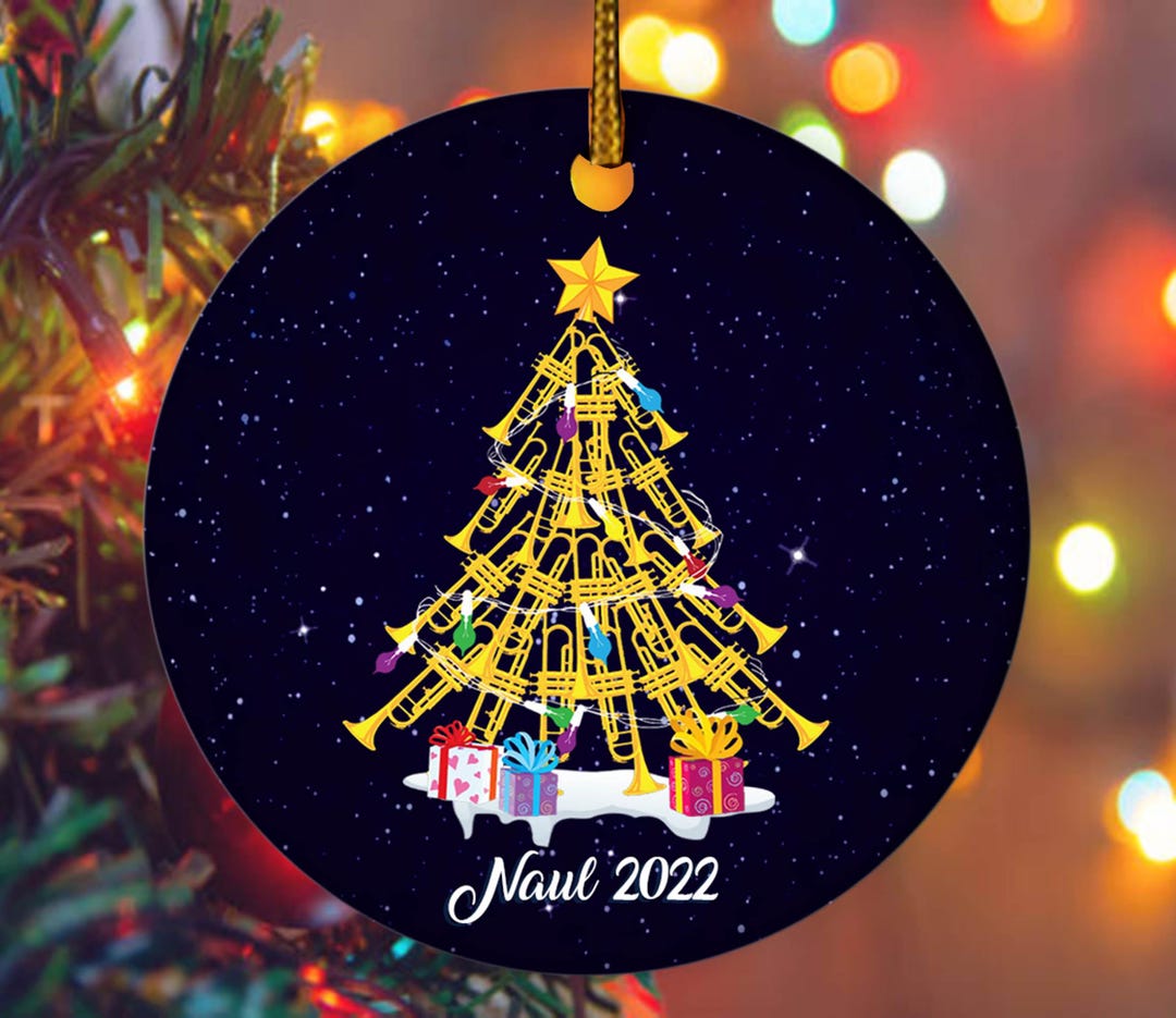 Custom Trumpet Christmas Tree Ornament, Merry Christmas, Marching Band ...