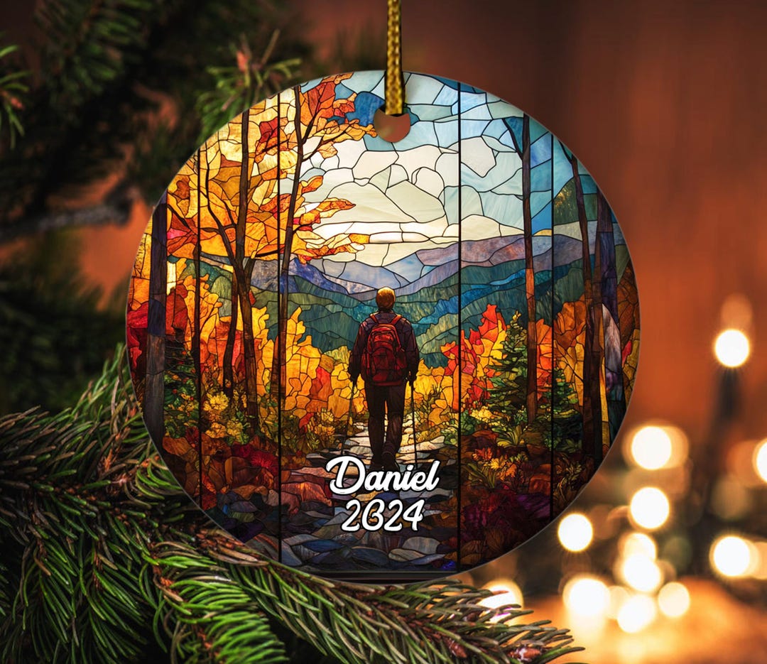 Custom Hiking Ornament, Personalized Hiker Ornament, Hiker Christmas ...