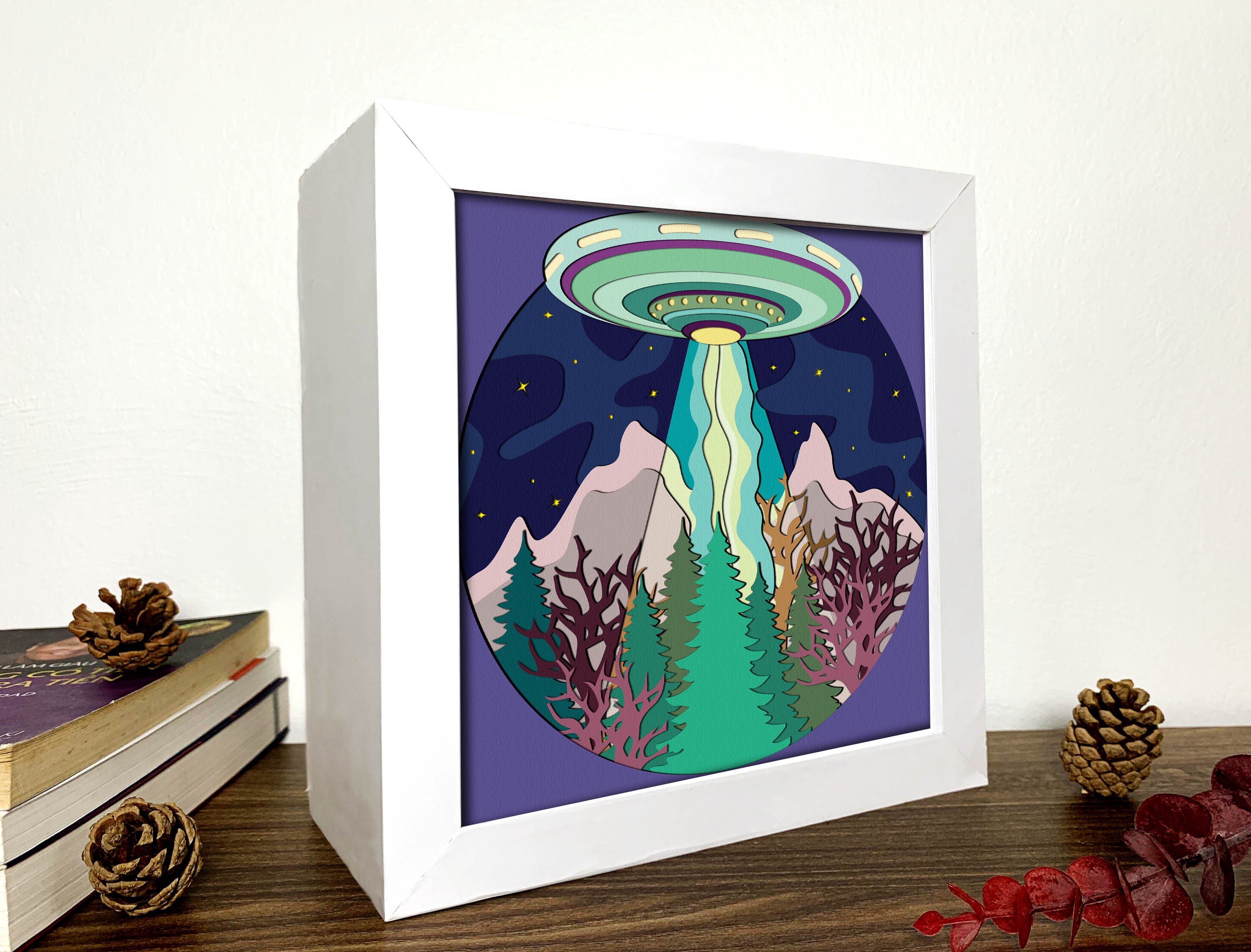 UFO Shadow Box 3D Svg UFO 3D Svg UFO3D Box Svg UFO Light - Etsy Australia