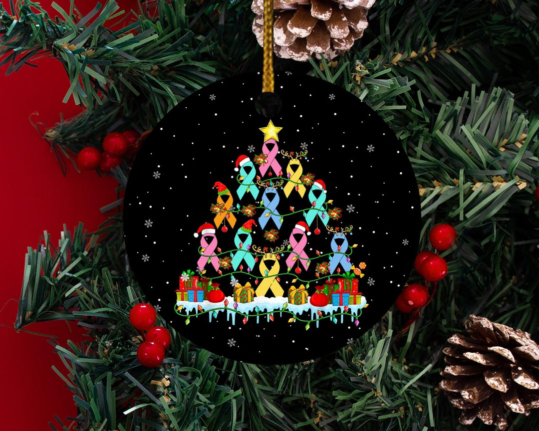 Hope Fight Cancer Christmas Tree Ornament, All Cancer Matter Ornament ...