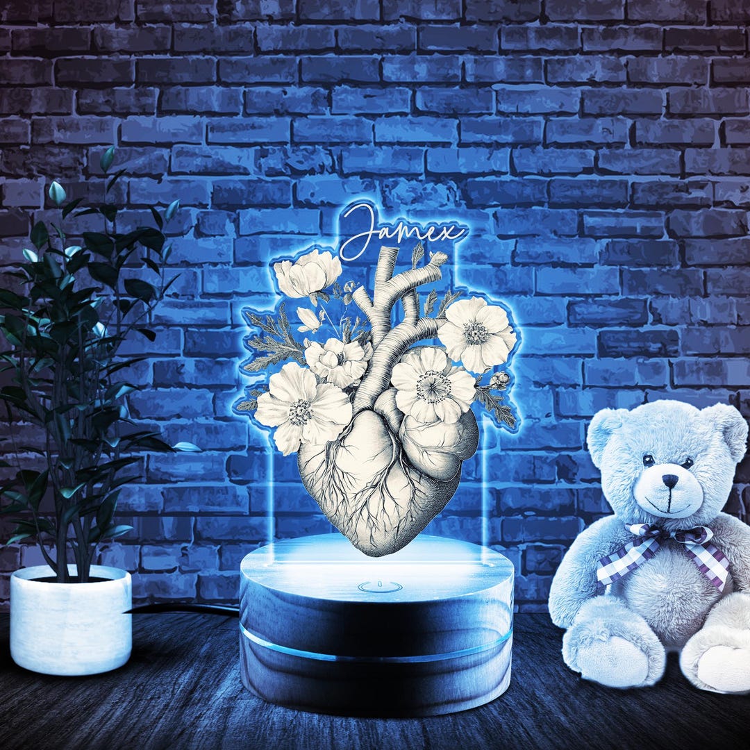 Custom Cardiologist Night Light, Cardiologist 2D Lamp, Graduation Gifts ...