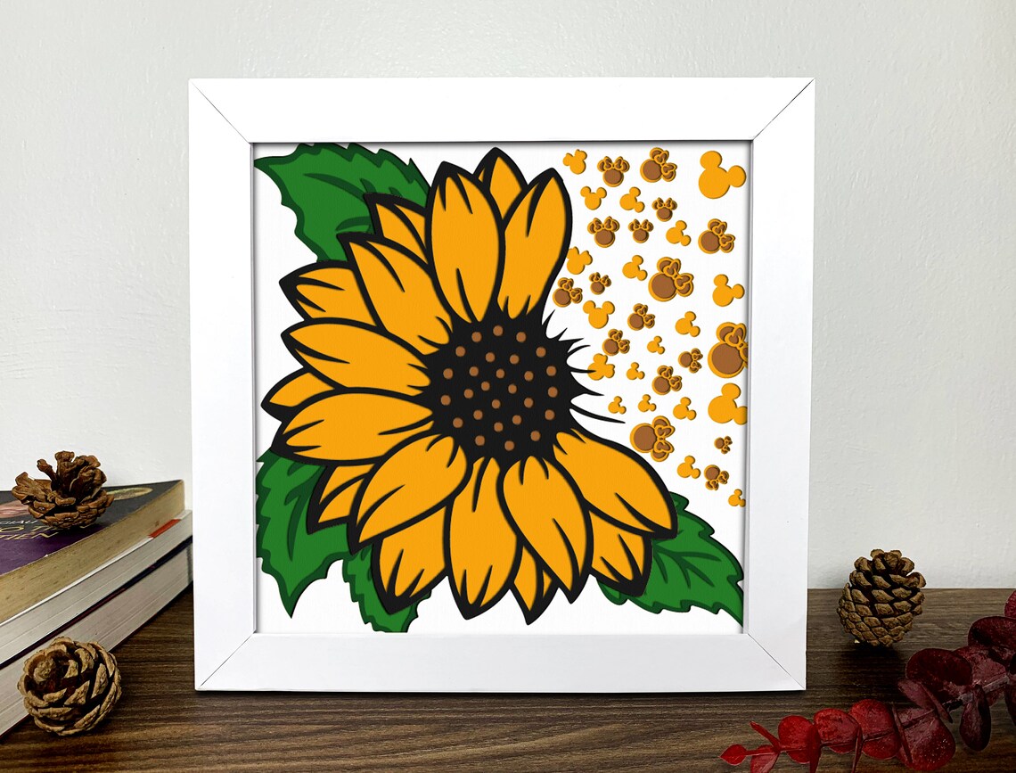 Sunflower Shadow Box Svgsunflower SVG Flower 3D Svg flower - Etsy