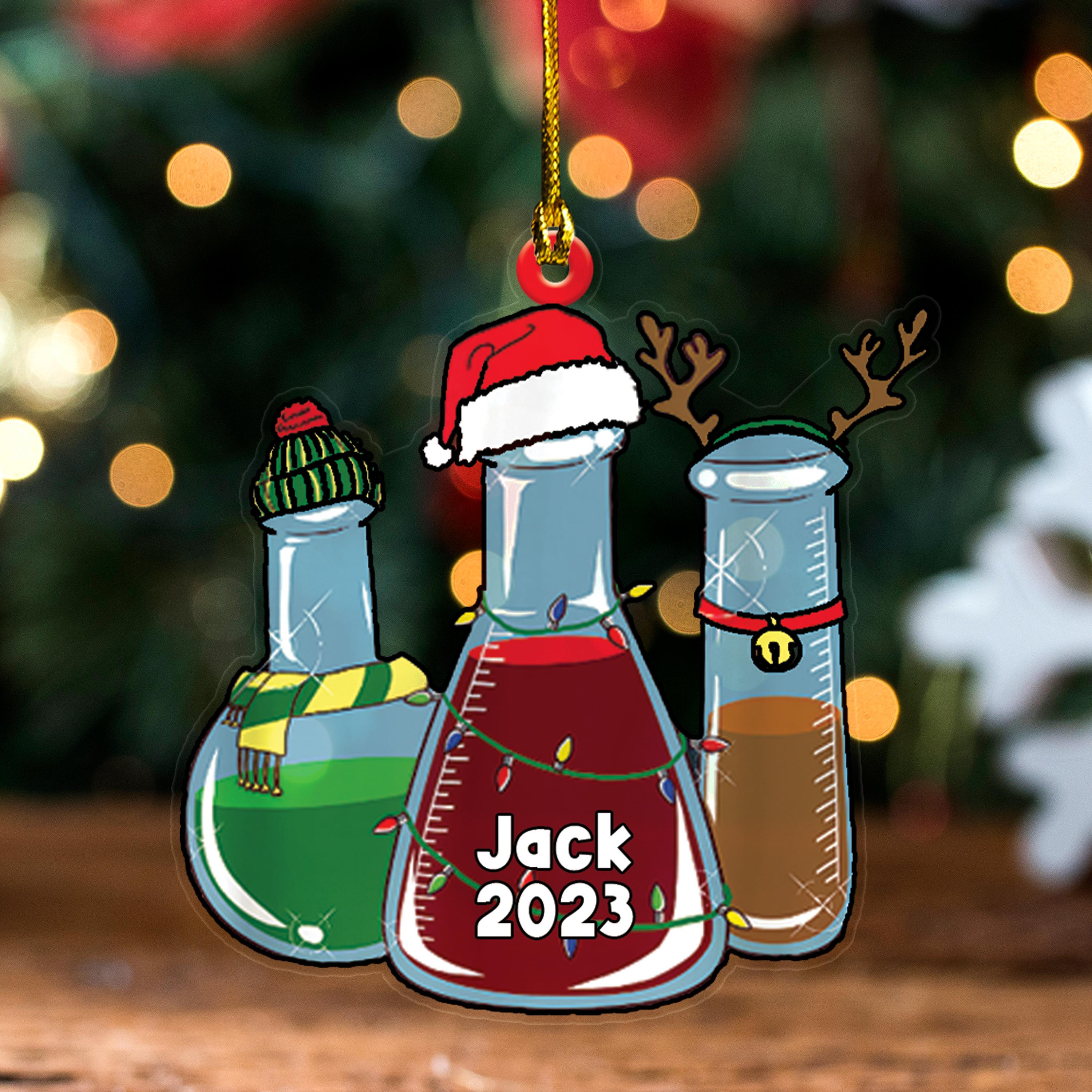 Personalized Glass Chemistry Christmas Ornament 2D Flat Acrylic ...