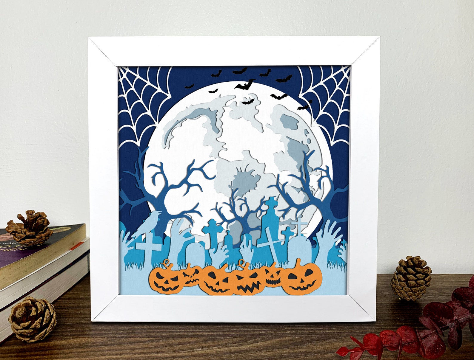 Halloween Shadow Box halloween 3D Svg Halloween Svgzombie - Etsy