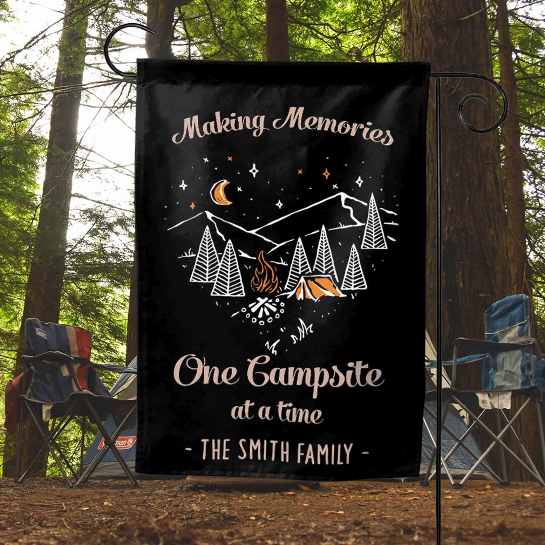 Personalized Family Camping Flag, Camper Flag, RV Camper Gift, Family ...