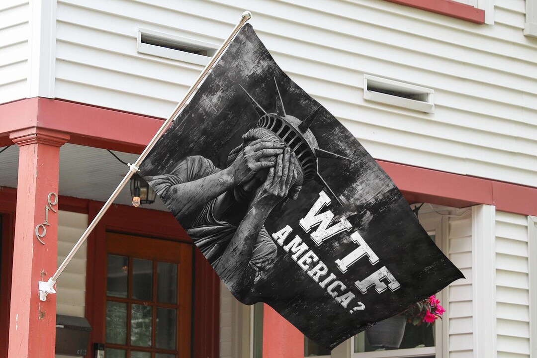 Funny Wtf America Liberty Statue Flag, Resist Anti-fdt Flag, Democrat ...