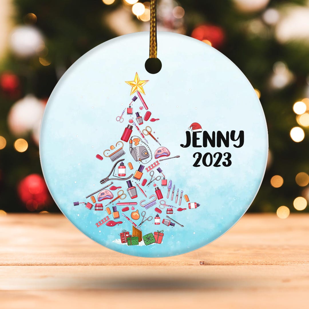 Custom Nail Polish Christmas Tree Ornament, Christmas Nail Tech ...