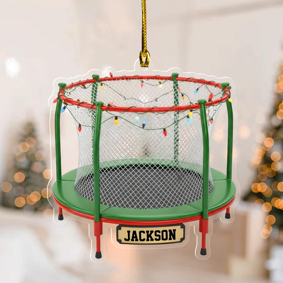 Personalized Trampoline Christmas Ornament With Lights, Custom Name ...