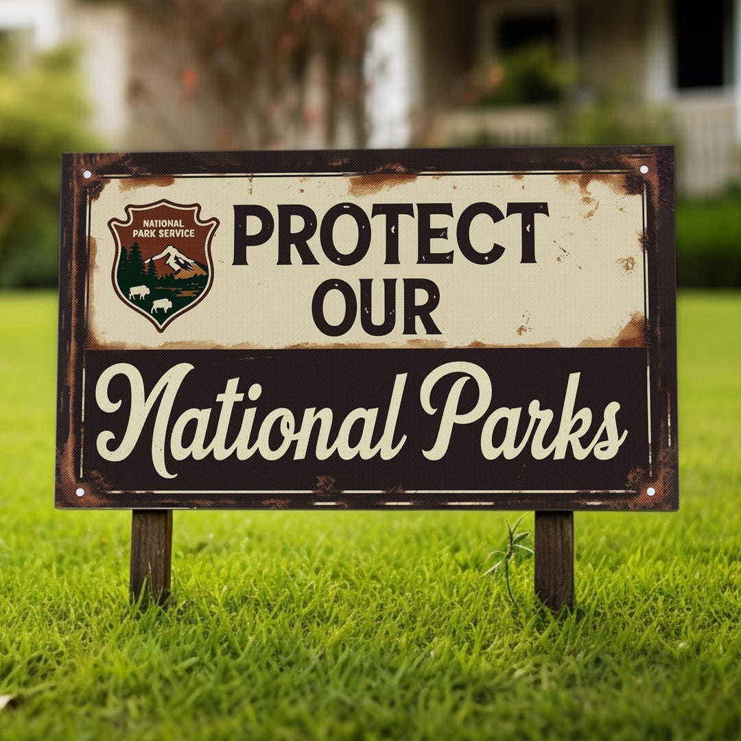 Save Our Parks Yard Sign, National Park Protest Yard Sign, USA American ...