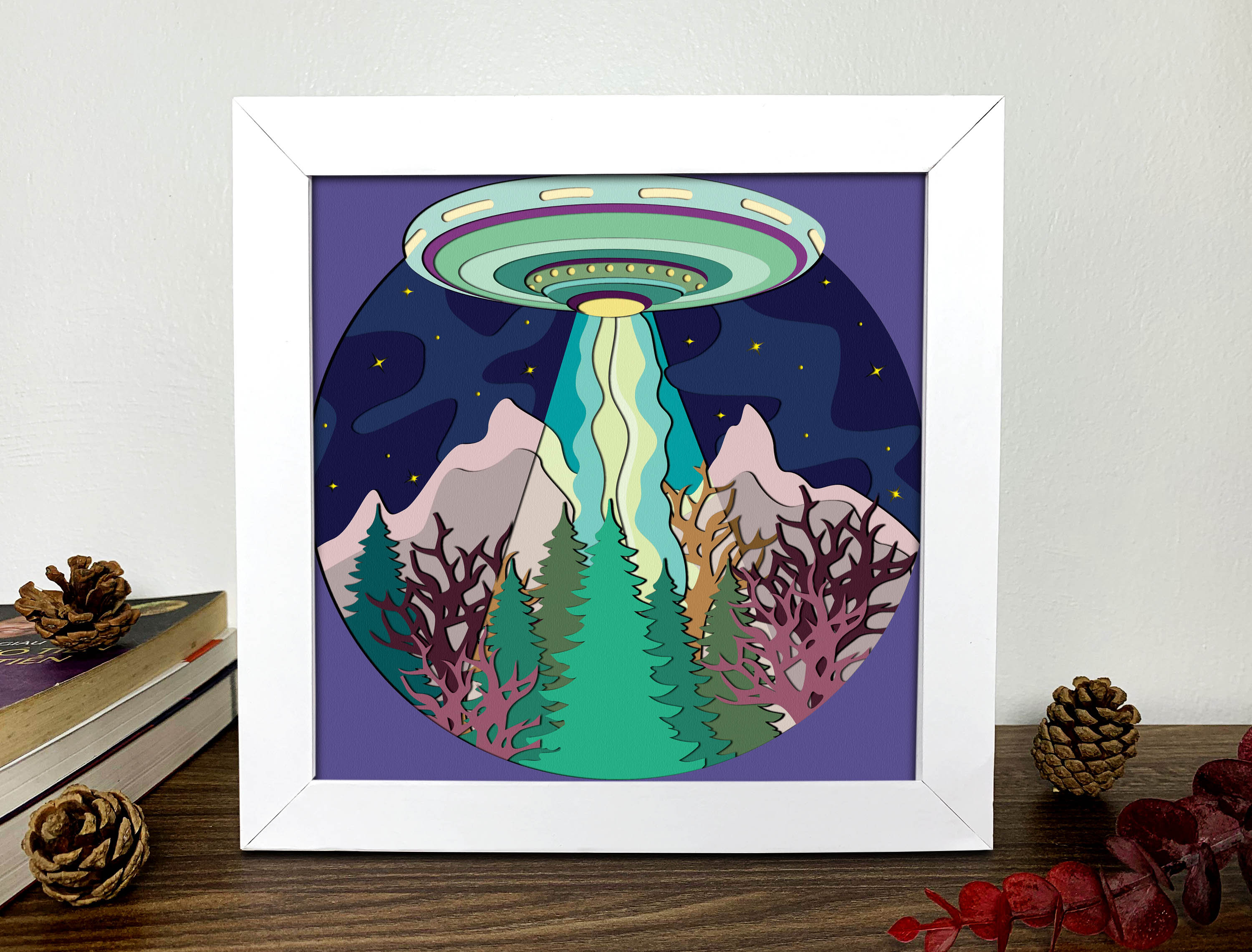 UFO Shadow Box 3D Svg UFO 3D Svg UFO3D Box Svg UFO Light - Etsy Australia