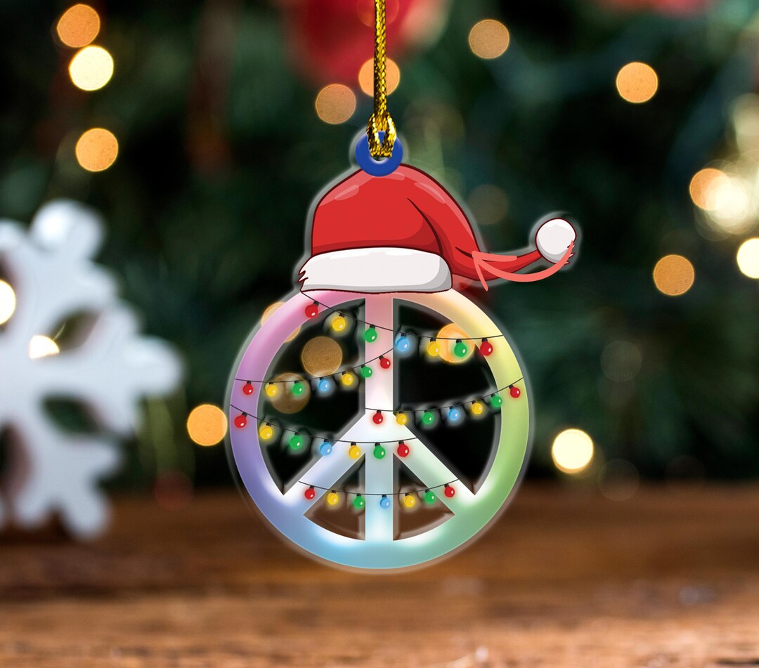 Peace Sign Hanging Christmas Ornament, Peace Symbol Christmas Ornament ...