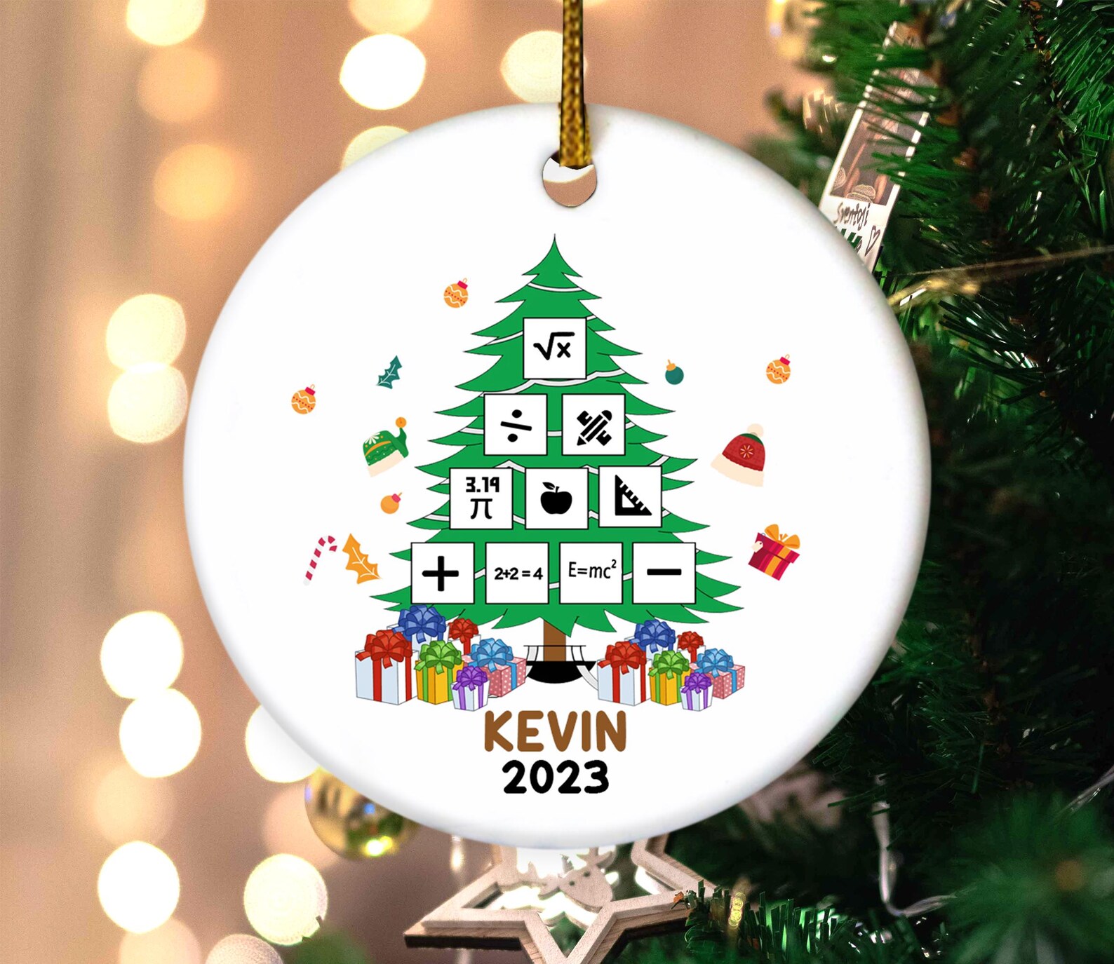 Math Teacher Christmas Tree Decor, Teacher Appreciation Gift, Pi Day ...