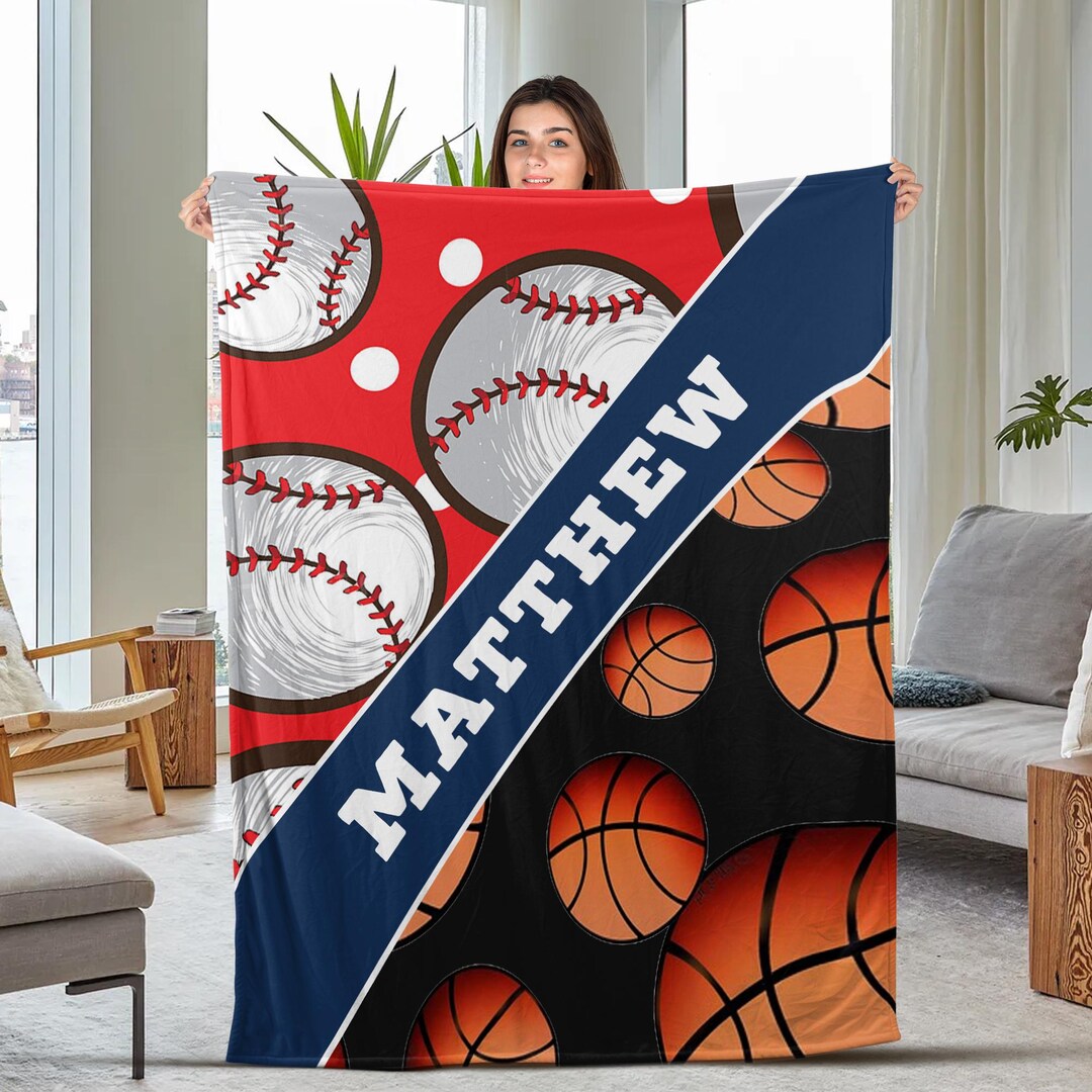 Multi Sport Any Sports, Custom Name Blanket, Personalized Team Blanket ...
