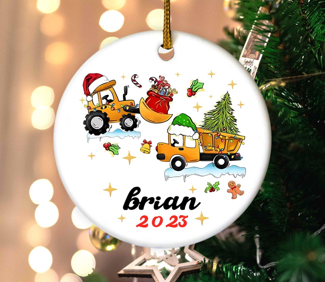 Excavators Christmas Ornament, Dump Truck and Digger Christmas Ornament ...