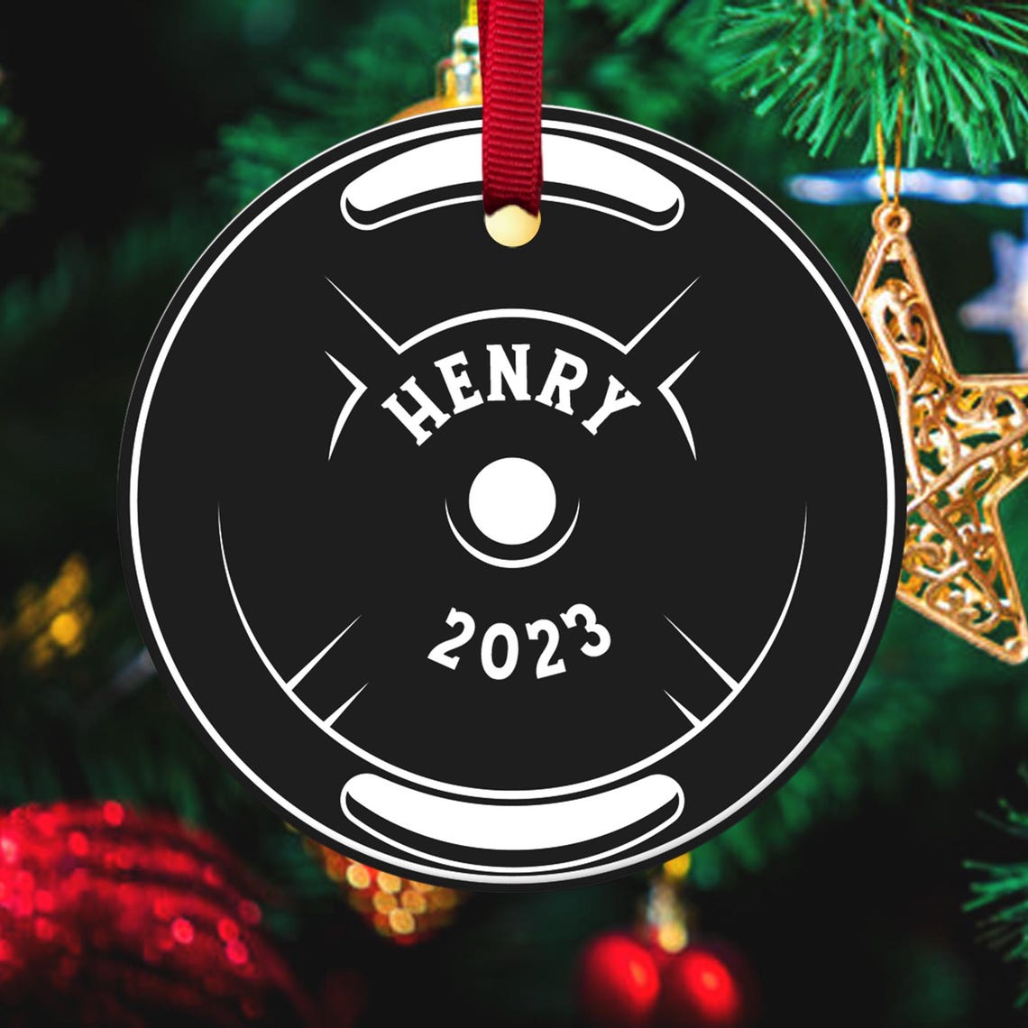 Personalized Weight Lifting Christmas Ornament, Workout Christmas ...
