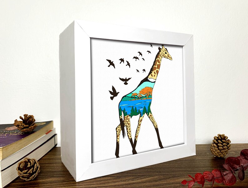 Giraffe Shadow Box Svganimal Shadow Box 3D Svgshadow Box - Etsy