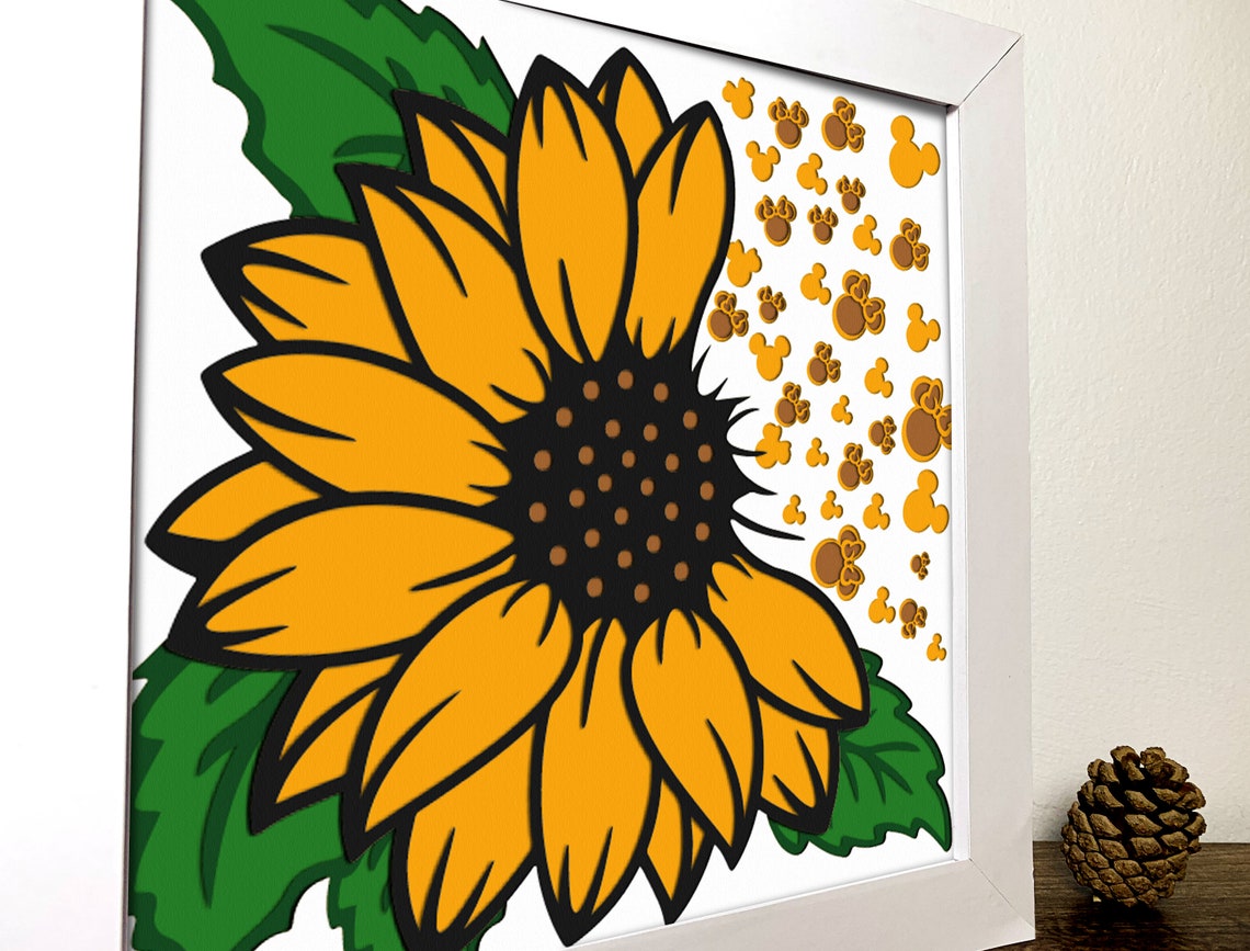 Sunflower Shadow Box Svgsunflower SVG Flower 3D Svg flower - Etsy