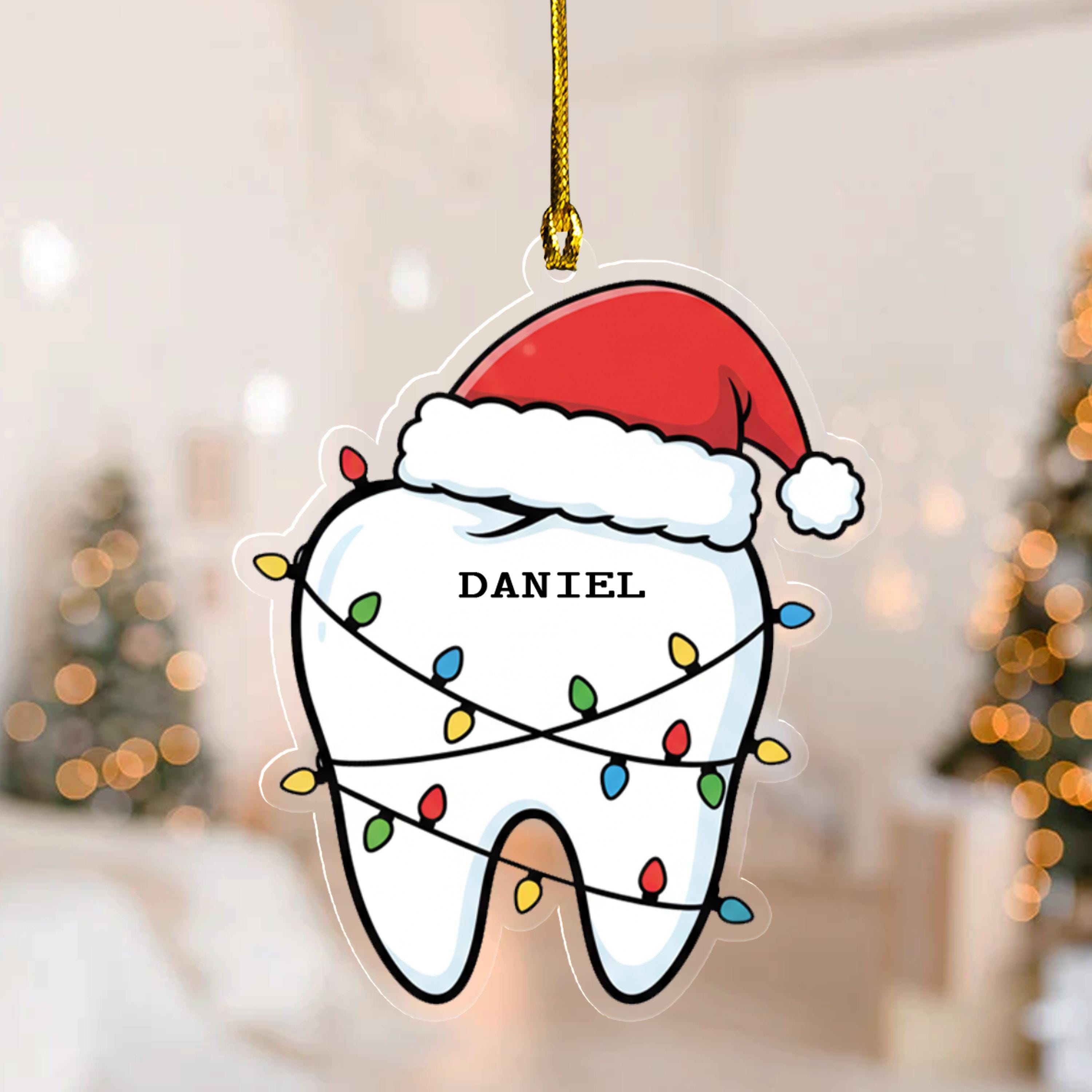 Custom Name Teeth Dentist Christmas Ornament, Gift for Teeth Lover ...