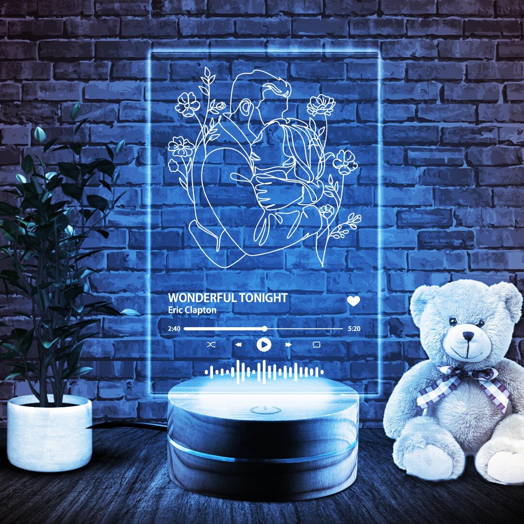 Personalized Song Night Light, Custom Couple's Music Displayer Artwork ...