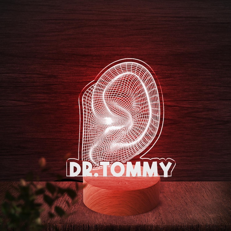 Ear LED Lamp, Personalized Gift for Otolaryngologist or Audiologist ...