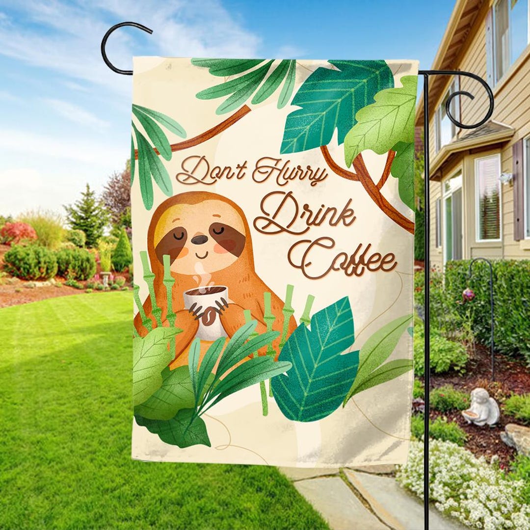 Relaxing Sloths Wildlife Garden Flag Outdoor Decorative Yard House ...