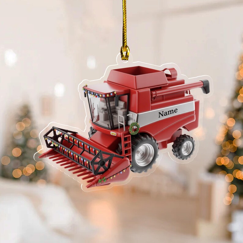 Personalized Combine Harvester 2D FLAT Christmas Ornament, Tractor ...