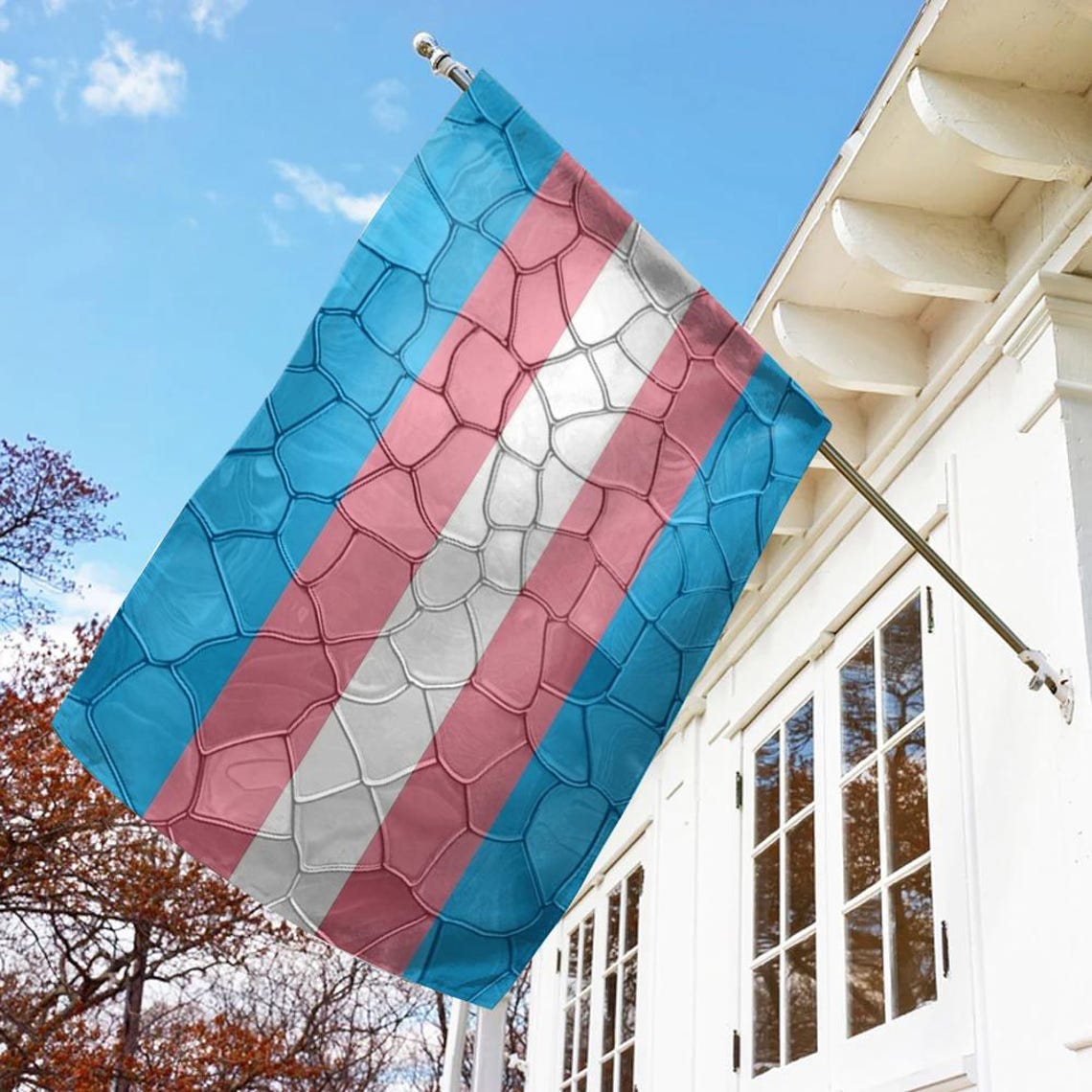Transgender Pride Stained Glass Garden Flag, LGBTQ Rights Activism ...