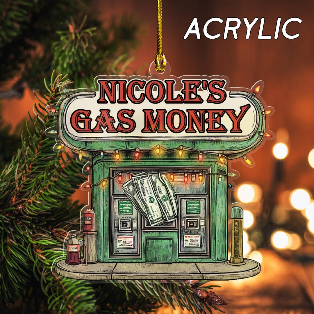 Personalized Gas Money Holder Ornament, Gas Can Ornament, Custom Name ...