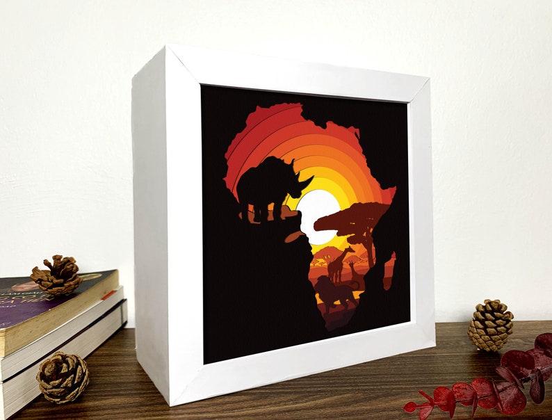 Africa Shadow Box 3D Svg ,africa 3D Svg ,africa 3D Box Svg ,africa ...