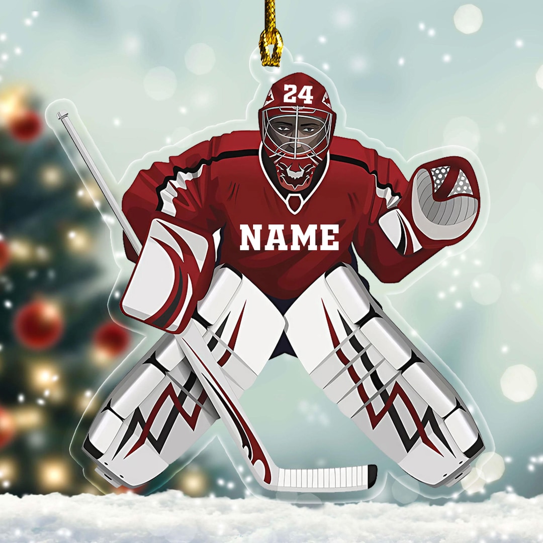 Custom Personalized Hockey Goalie Christmas Ornament 2D, Gift for ...