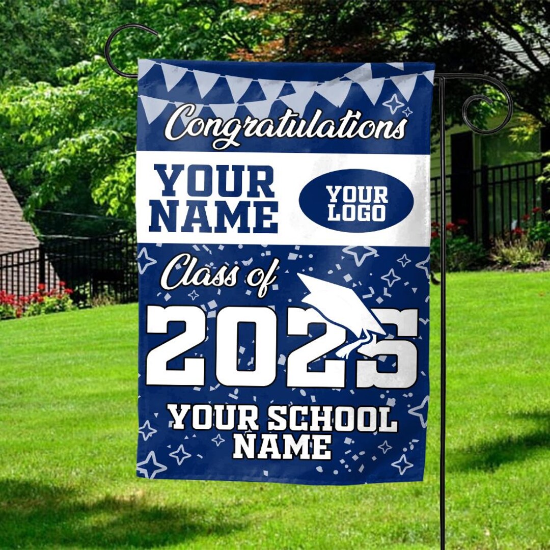 Custom Logo-shool Name Graduation Flag, Graduate Yard Sign,college ...