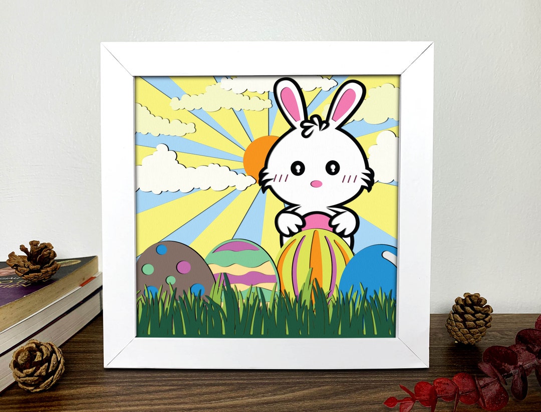 Happy Easter Shadow Box 3D Svg ,easter 3D Svg ,happy Easter 3D Box Svg ...