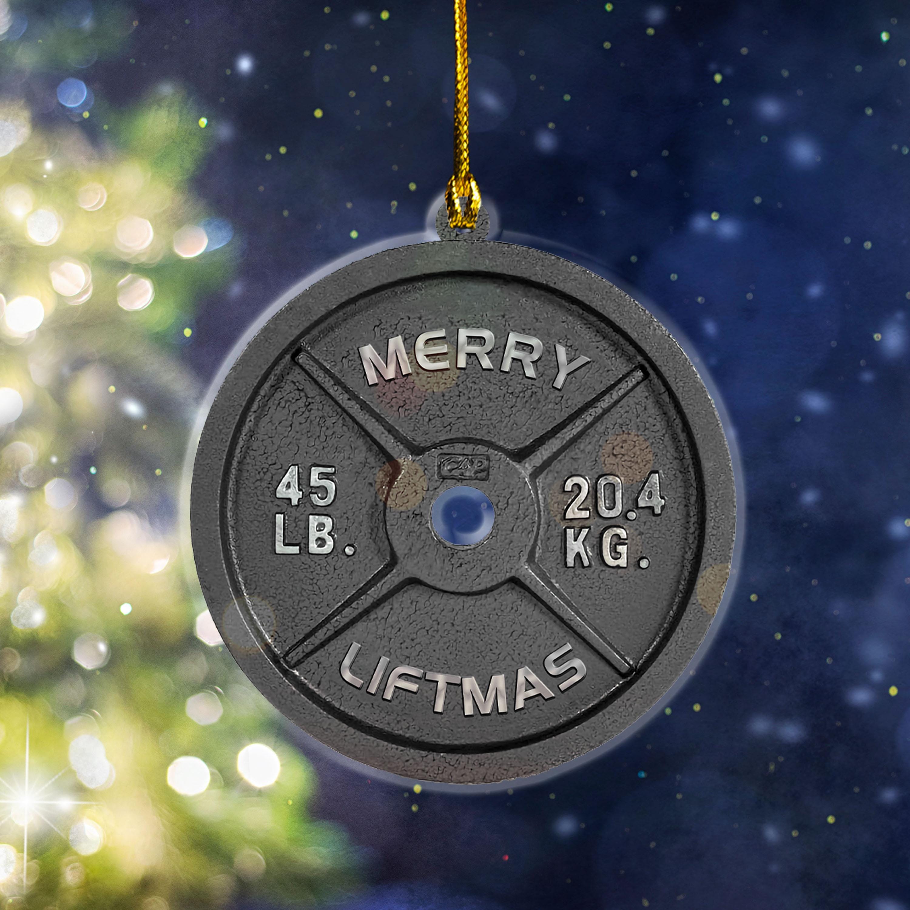 2024 Merry Liftmas Gym Lifting Xmas Ornament Funny 2D Flat Ornament ...