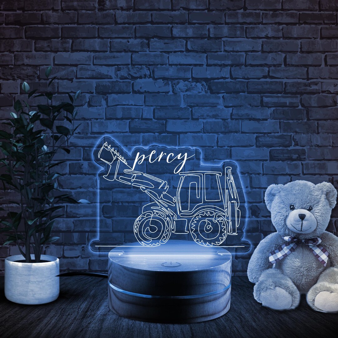 Personalized Tractor Night Light,nursery Decor,baby Boy Gift,children's ...