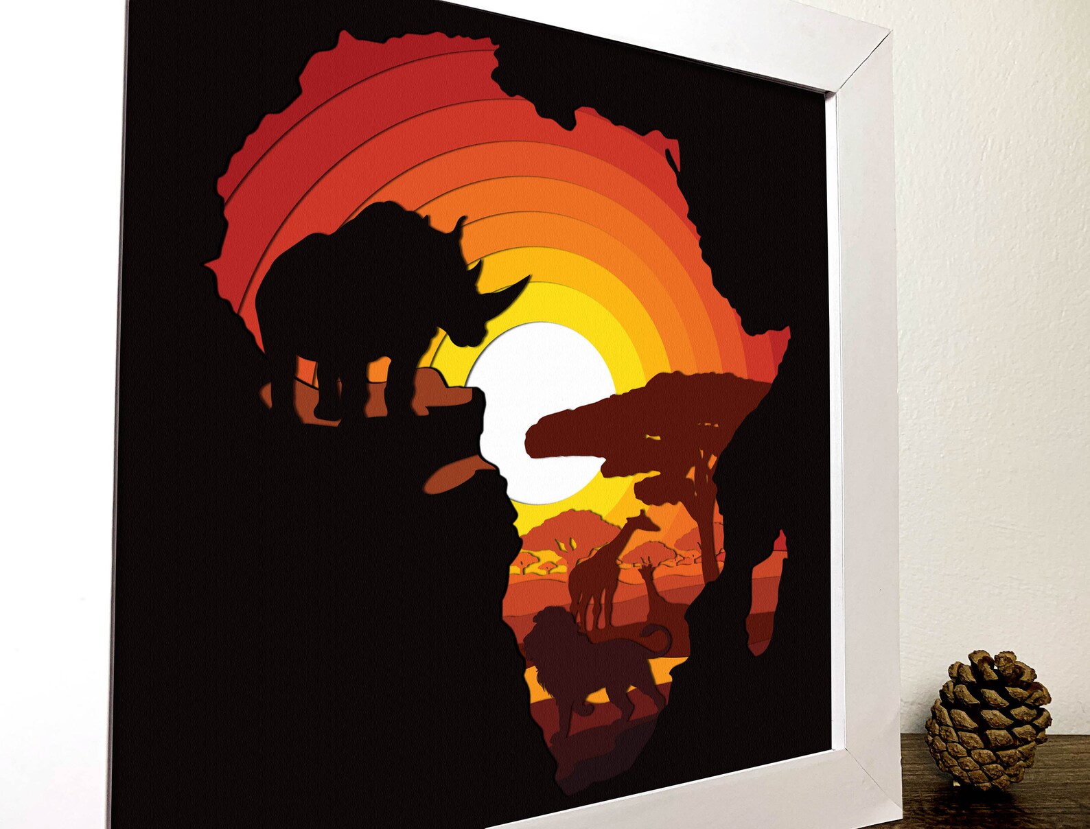 Africa Shadow Box 3D Svg ,africa 3D Svg ,africa 3D Box Svg ,africa ...